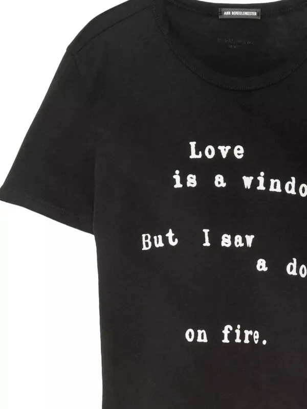 ANN DEMEULEMEESTER Slogan Print T-shirt
