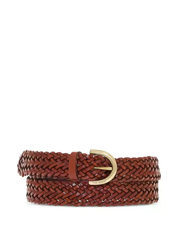 THE BRIDGE Woven Leather Belt - Brown