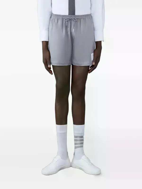 Thom Browne Cotton Drawstring Waist Shorts - Grey