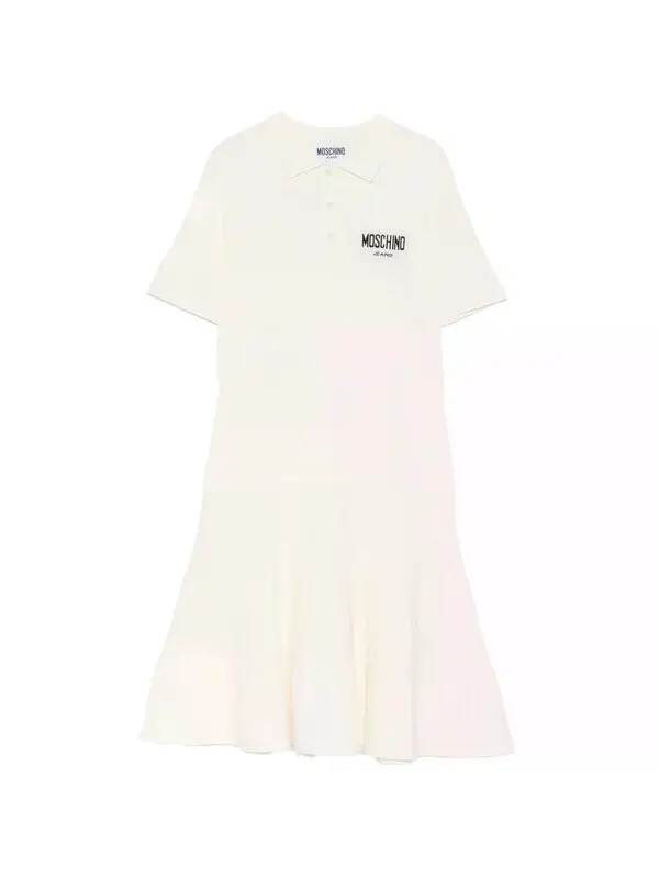 Moschino Logo Detail Mini Dress - Neutrals