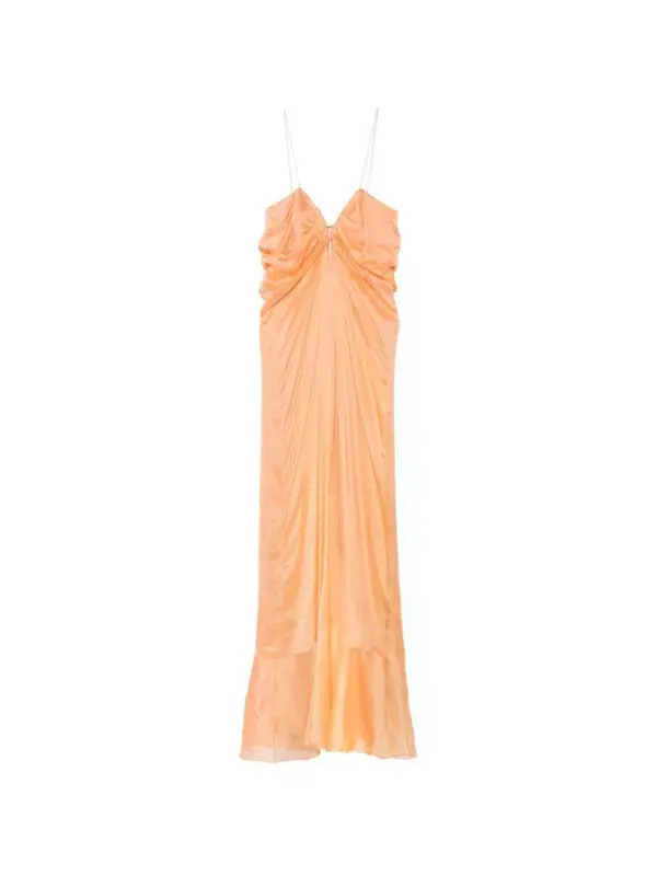 Raquel Diniz Samba Ruched Spaghetti-strap Dress - Orange
