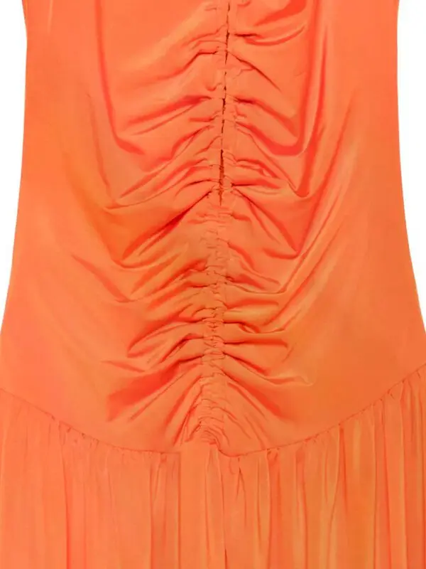 Raquel Diniz Ruched Ruffled-trim Dress