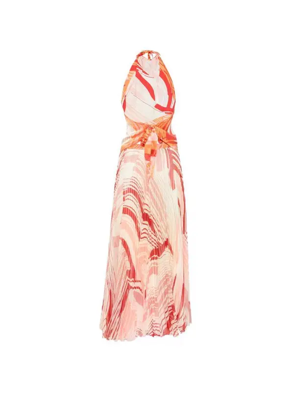 Raquel Diniz Pleated Halterneck Top And Skirt Set