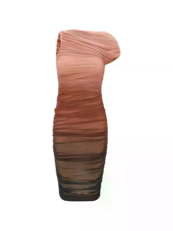 Elisabetta Franchi One-shoulder Draped Midi Dress - Pink