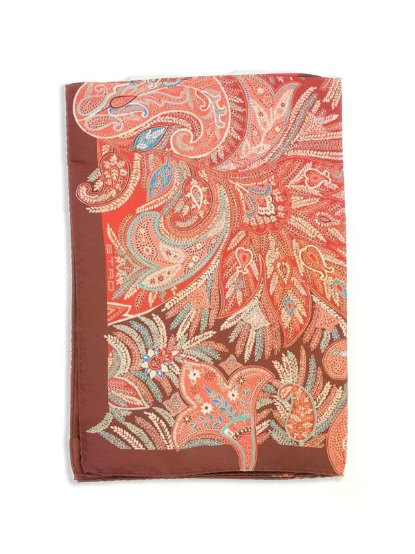 Etro Paisley-print Silk Scarf - Red