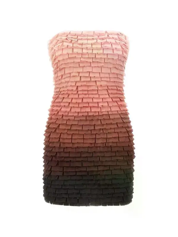 Elisabetta Franchi Ruffled Organza Mini Dress - Pink