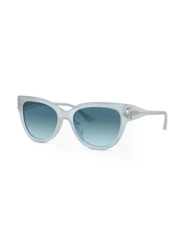 JIMMY CHOO Butterfly Frame Sunglasses With Logo Plaque - Blue