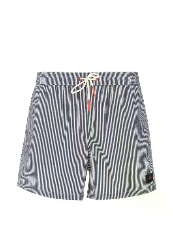 Peuterey Striped Crinkled Finish Swim Shorts