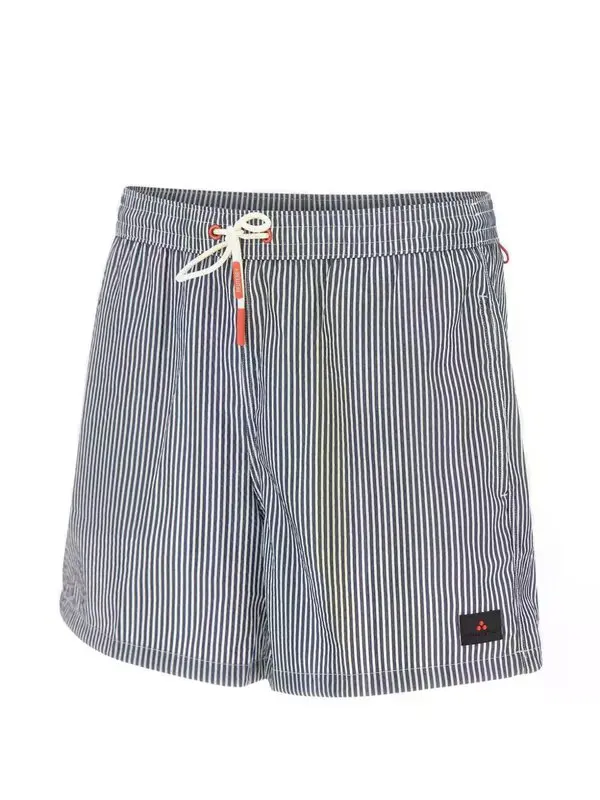 Peuterey Striped Crinkled Finish Swim Shorts