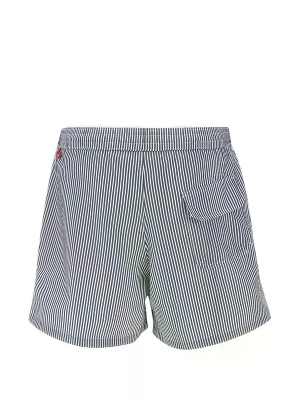 Peuterey Striped Crinkled Finish Swim Shorts