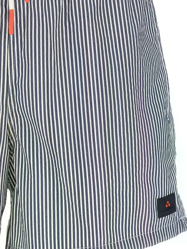 Peuterey Striped Crinkled Finish Swim Shorts