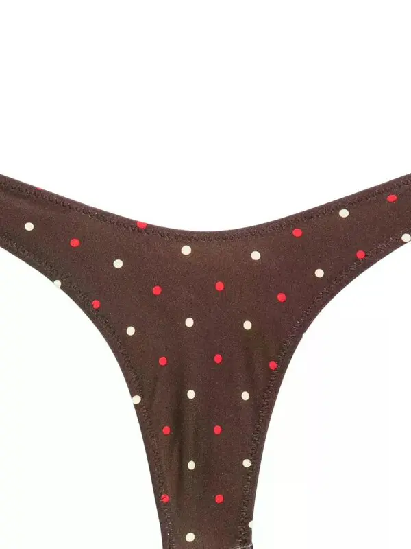 Frankies Bikinis Full Moon Polka-dot Bikini Bottoms