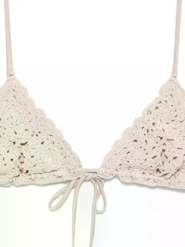 Frankies Bikinis Elena Crochet-knit Triangle Bikini Top