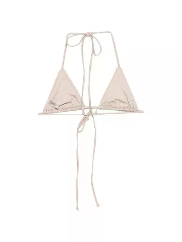 Frankies Bikinis Nick Ruffled Triangle Bikini Top - Neutrals
