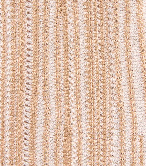 Soft Goat Silk-cashmere Midi Skirt With Stripes