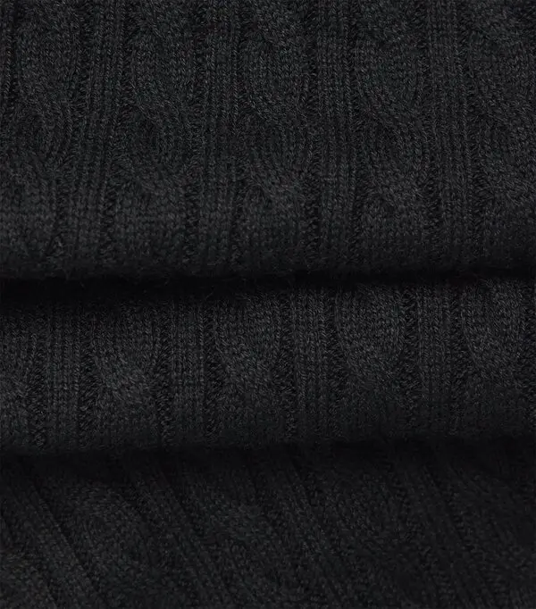 Soft Goat Sleeveless Silk-cashmere Cable-knit Midi Dress - Black