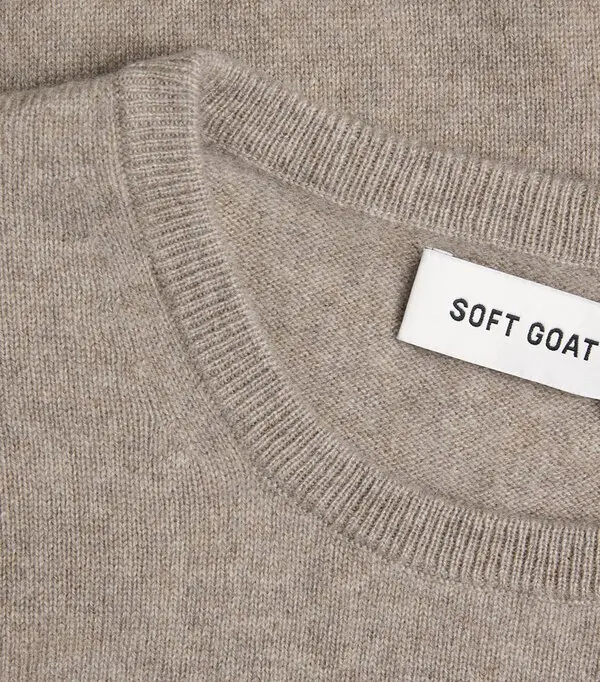 Soft Goat Cashmere Short-sleeve Sweater - Grey
