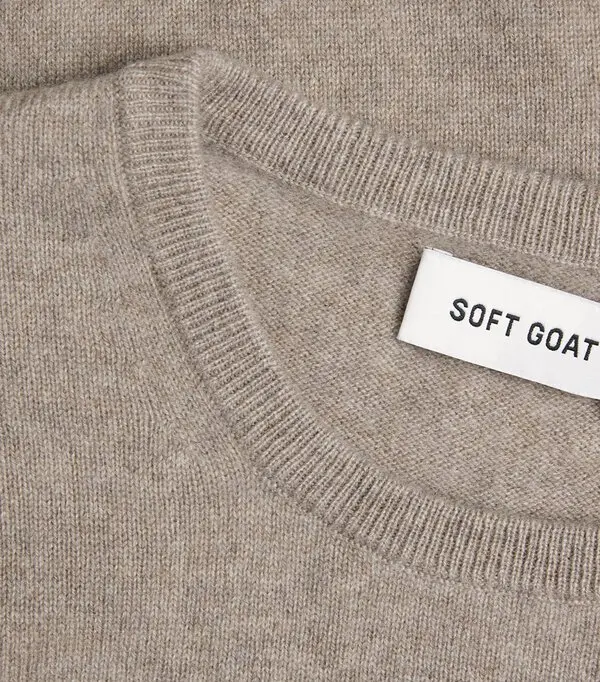 Soft Goat Cashmere Short-sleeve Sweater - Grey