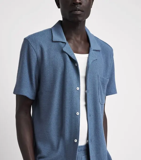 Paige Bouclé Oliver Shirt - Blue