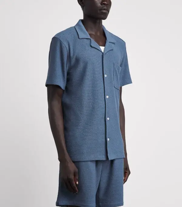 Paige Bouclé Oliver Shirt - Blue