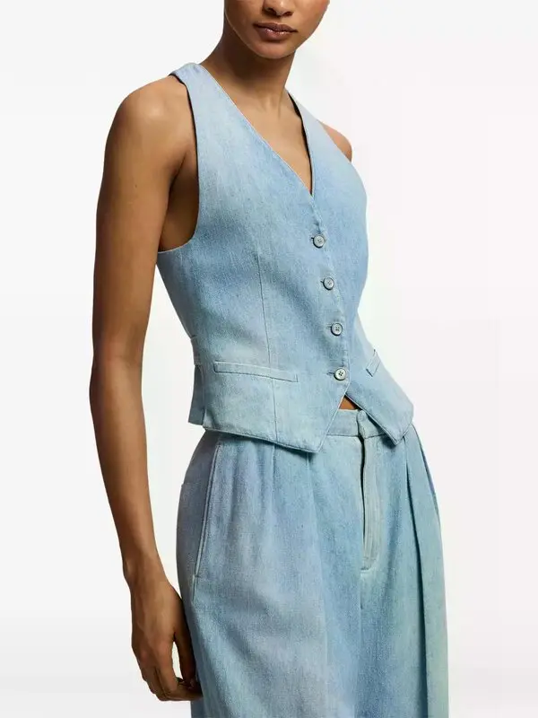 Ralph Lauren Clarissa Cotton Denim Vest