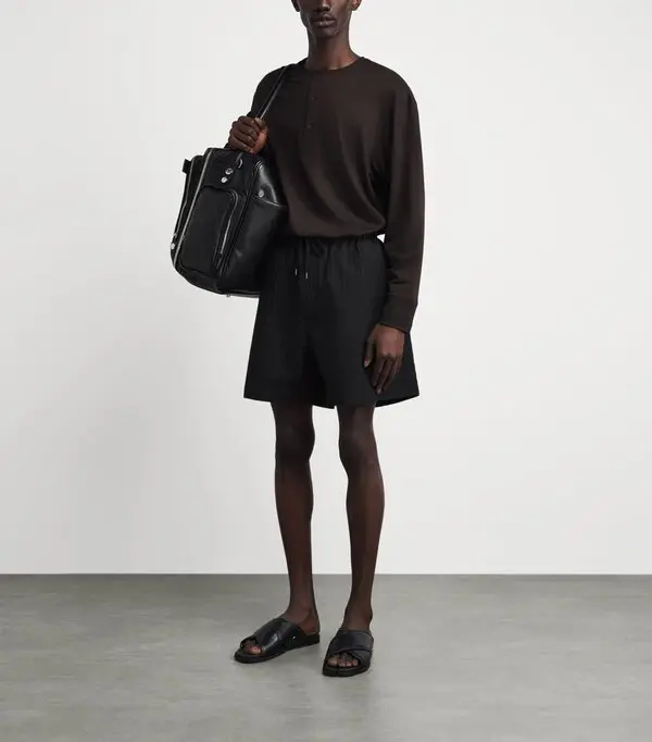 Studio Nicholson Wool Henley T-shirt - Black