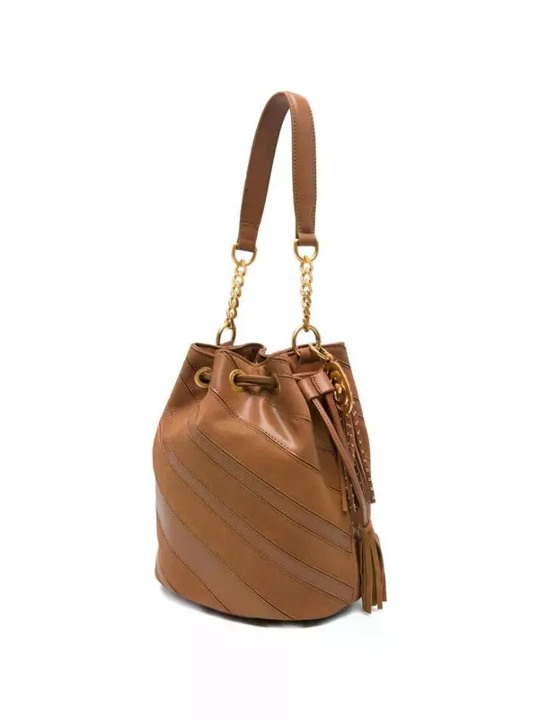 LA CARRIE Diagonal-stripe Bucket Bag