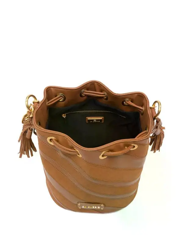LA CARRIE Diagonal-stripe Bucket Bag