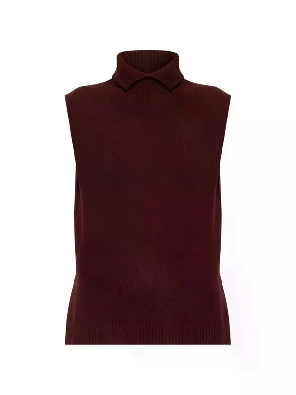 JIL SANDER Ribbed Knit High Neck Vest
