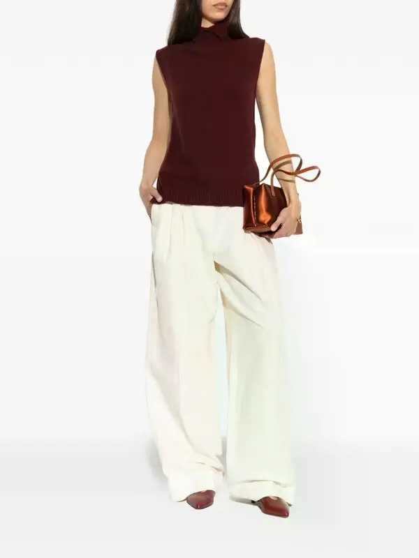 JIL SANDER Ribbed Knit High Neck Vest