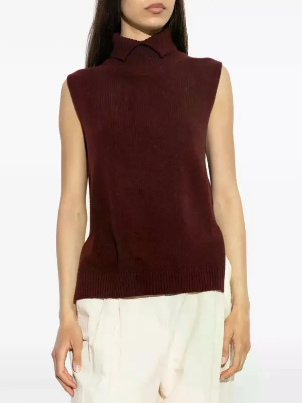 JIL SANDER Ribbed Knit High Neck Vest