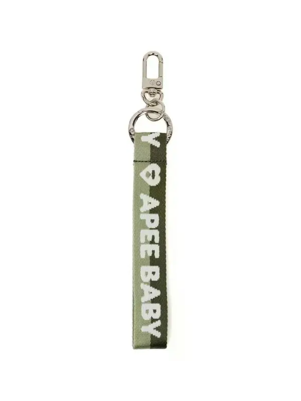 AAPE BY *A BATHING APE Logo-embroidered Strap Keyring - Green