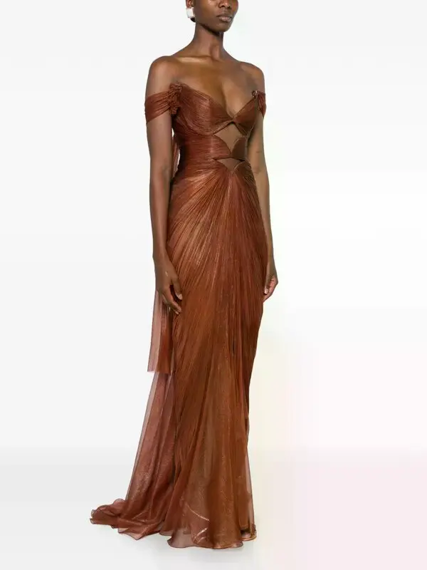 MARIA LUCIA HOHAN Catarina Plissé-effect Maxi Dress