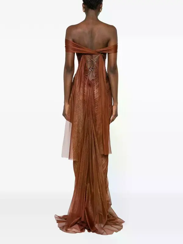 MARIA LUCIA HOHAN Catarina Plissé-effect Maxi Dress