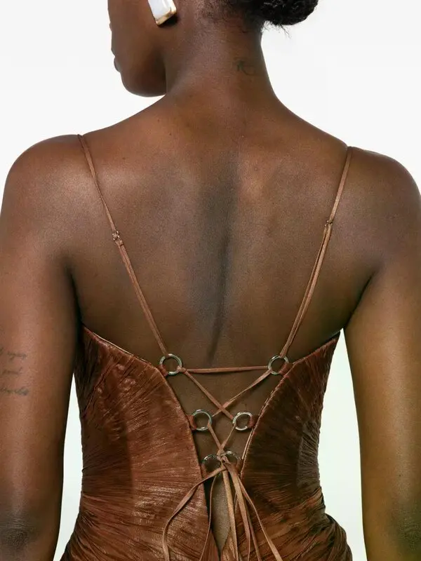 MARIA LUCIA HOHAN Cecilia Corset Maxi Dress - Brown