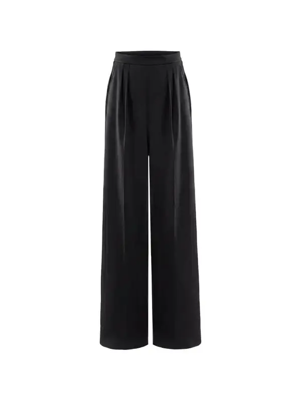 SAIID KOBEISY Pleated Wide-leg Trousers - Black