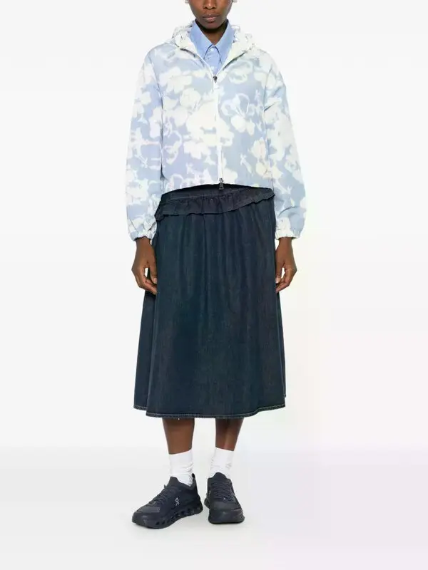 Moncler Floral Print Hooded Jacket