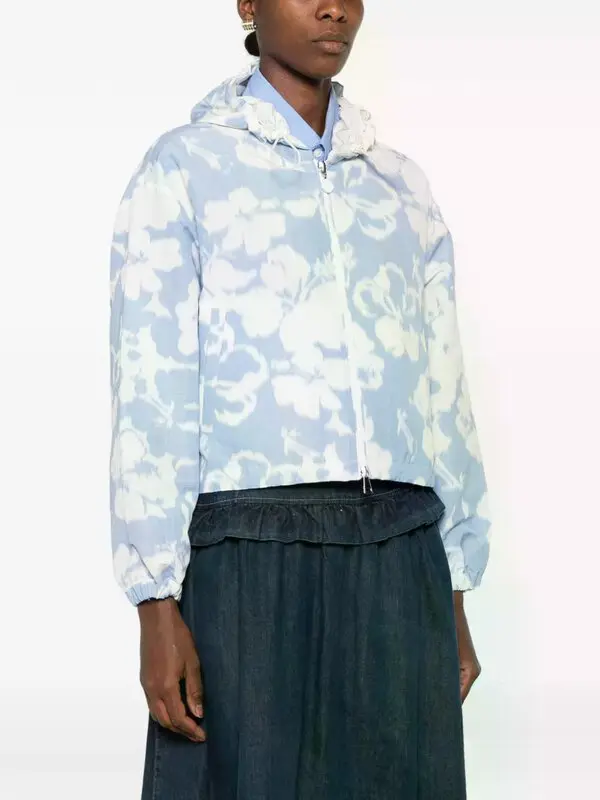 Moncler Floral Print Hooded Jacket