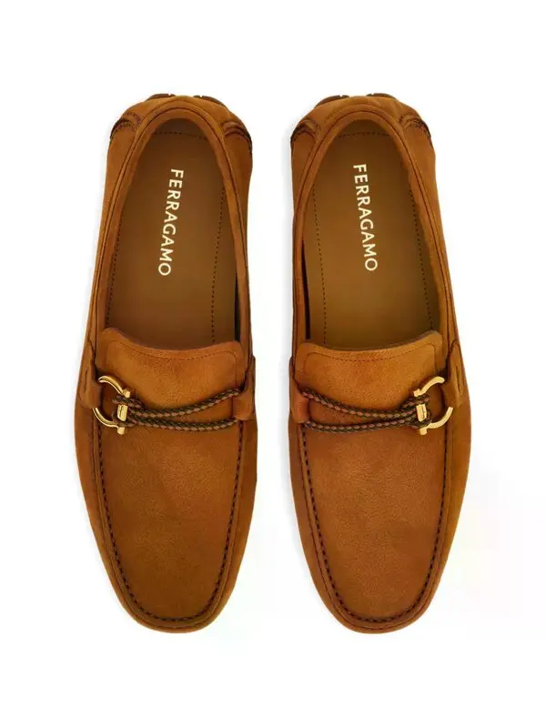 FERRAGAMO Gancini Ornament Driver Loafers