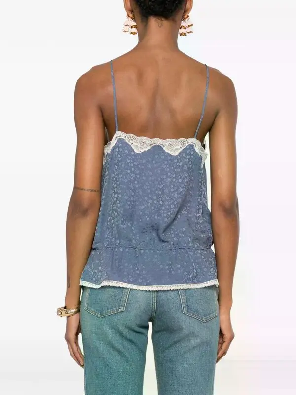 Chloé Lace-trimmed Silk Cami Top