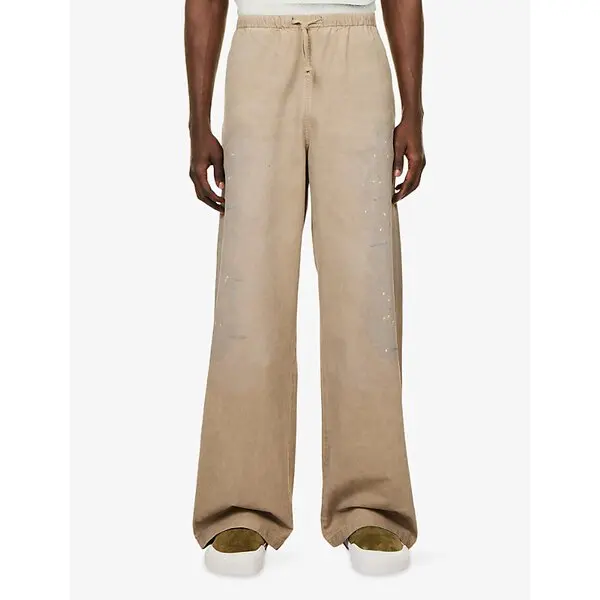 Acne Studios Paint-splatter Cotton-twill Trousers