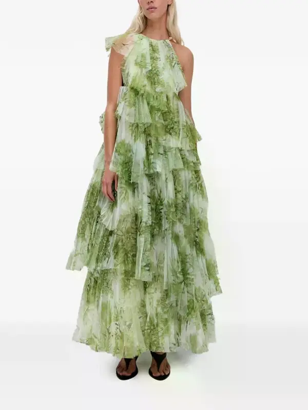 Aje Westlyn Floral-print Maxi Dress - Green