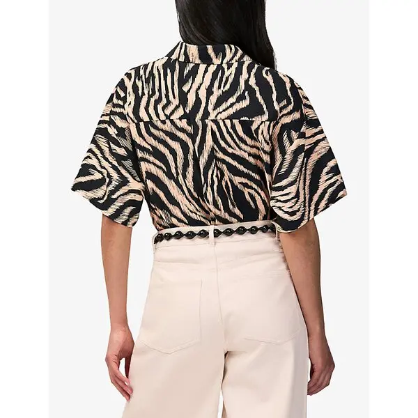 RO&ZO Zebra-print Short-sleeve Woven Shirt