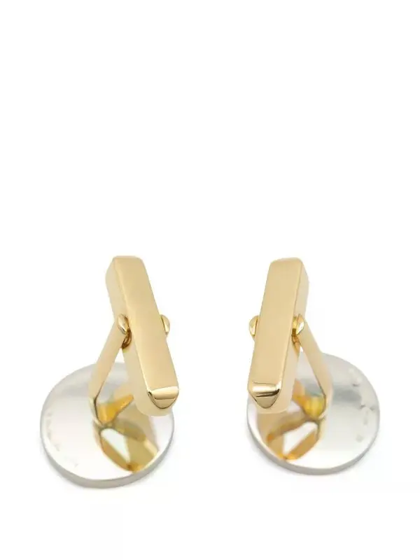 BVLGARI 18k Yellow Logo Cufflinks