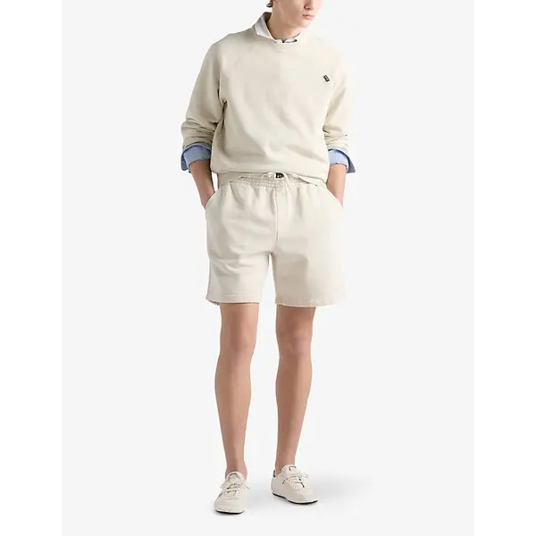 Prada Crewneck Cotton-jersey Sweatshirt - Neutral