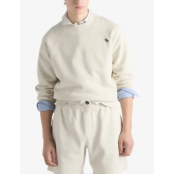 Prada Crewneck Cotton-jersey Sweatshirt - Neutral