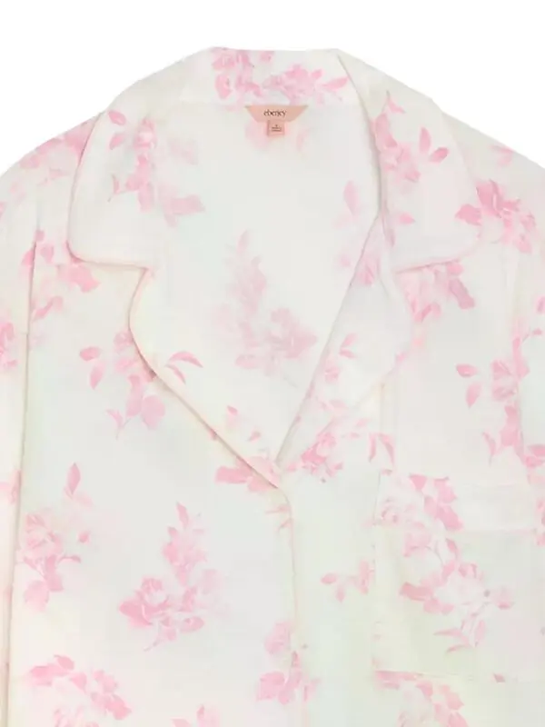 Eberjey Gisele Floral-print Piping-detail Set