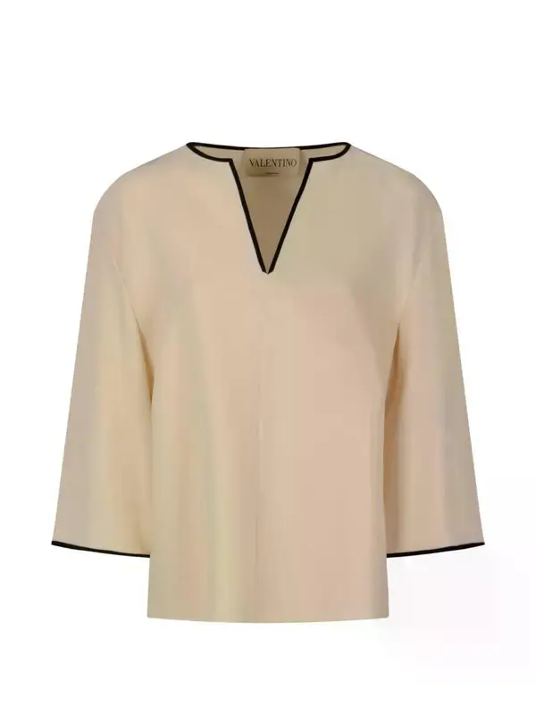 Valentino Garavani Silk Blouse With Contrast Trim
