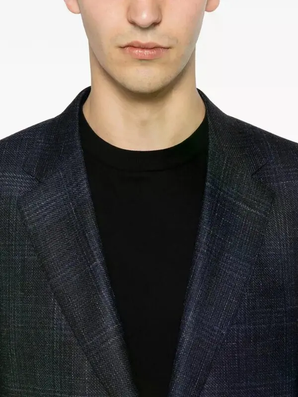 Canali Check-pattern Notched-lapel Blazer