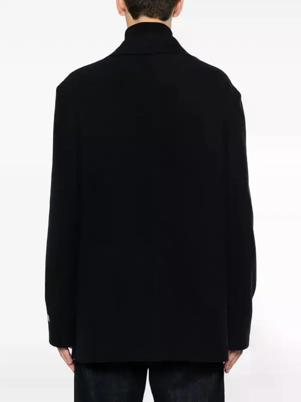 Canali Double-breasted Peacoat With Logo Detail